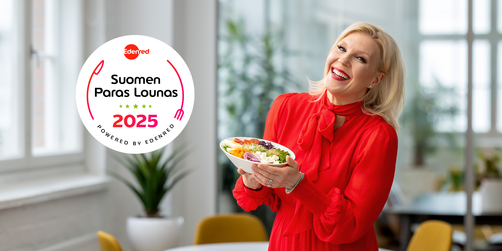 Vappu Pimiä as the patron of the Finland's Best Lunch c… - Edenred